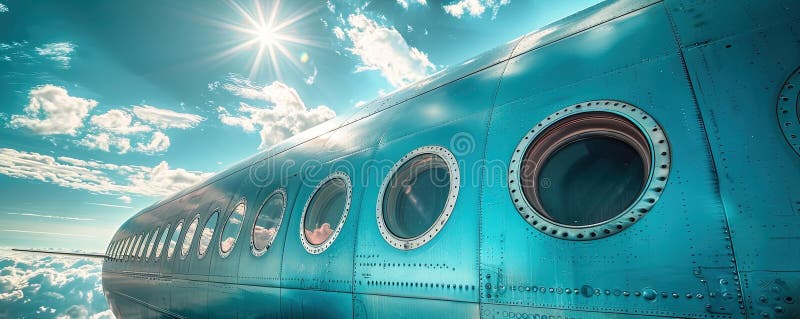 Row of Airplane Windows on Fuselage Stock Illustration - Illustration ...