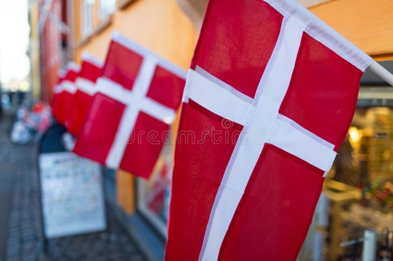 Aligned denmark flags stock image. Image of closeup - 296372065