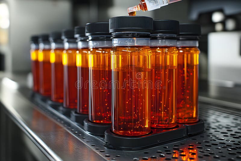 Laboratory Setting with Multiple Amber Vials for Liquid Analysis and ...