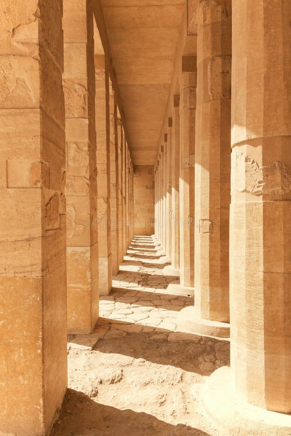Columns in the Hatshepsut Temple (Egypt) Stock Photo - Image of ...