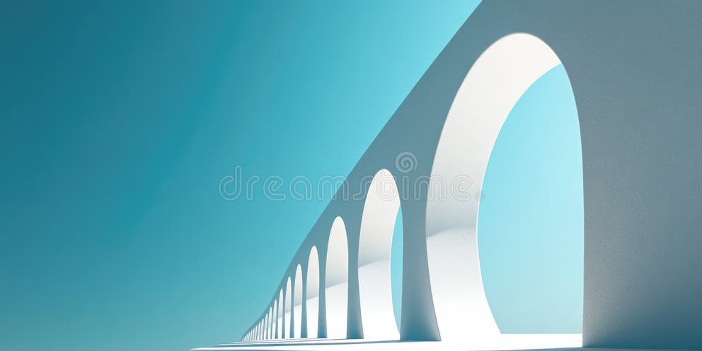 Arch Row with Blue Sky stock image. Image of minimalist - 388510345