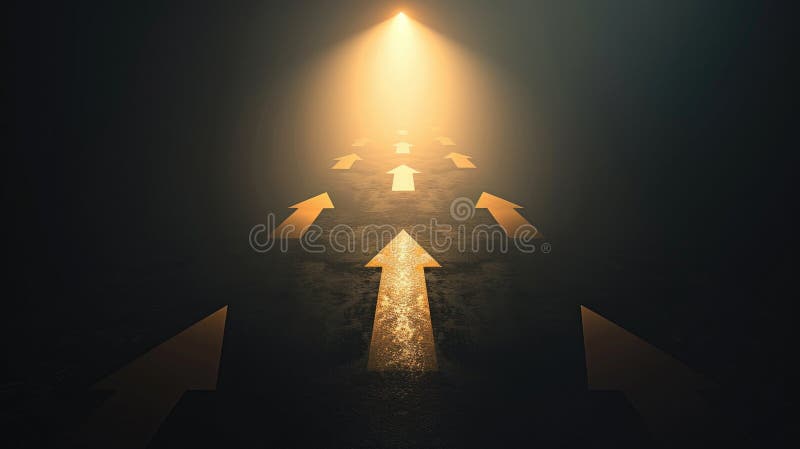 A Row of Arrows Pointing in Different Directions Stock Illustration ...