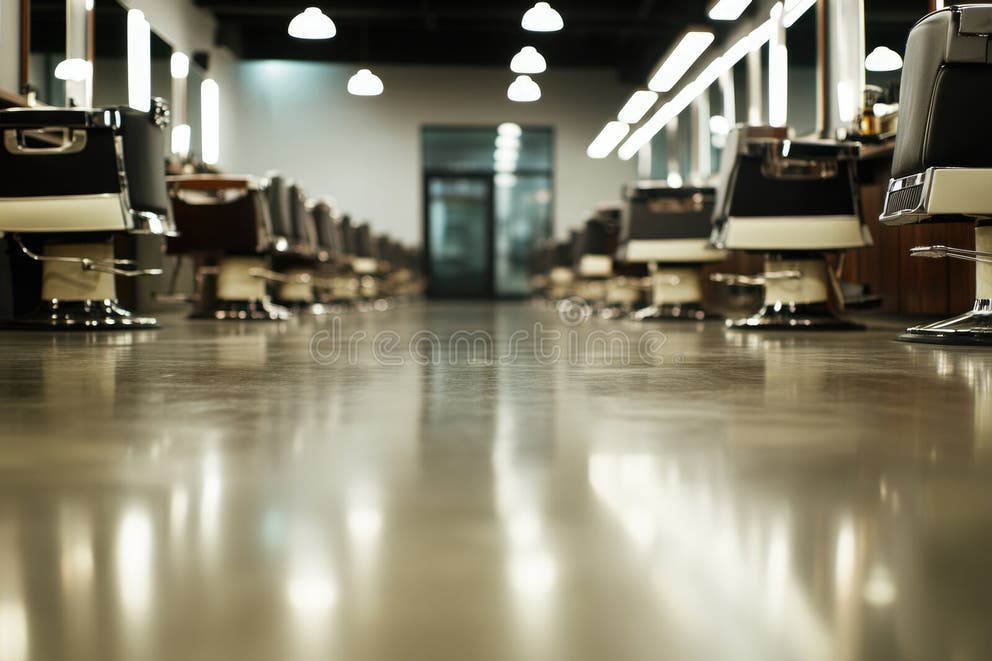 Row of Barber Chairs in a Modern Office or Store Setting, Available for ...