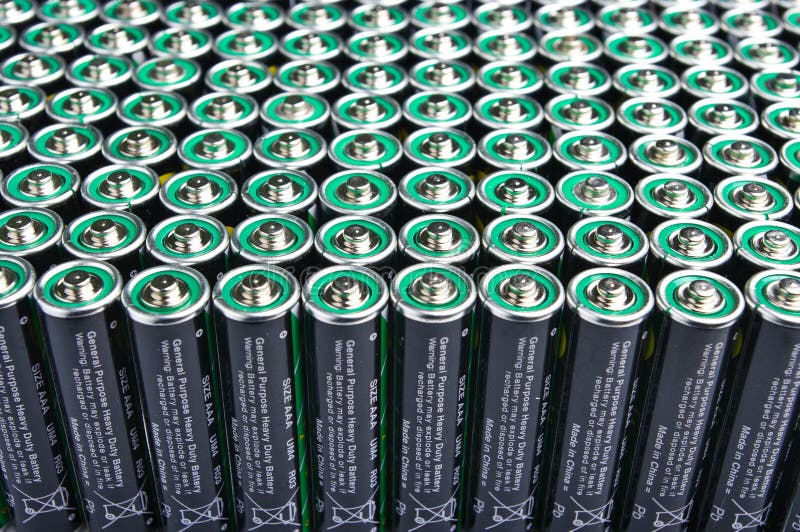 Row of batteries stock photo. Image of electrical, battery - 24719388