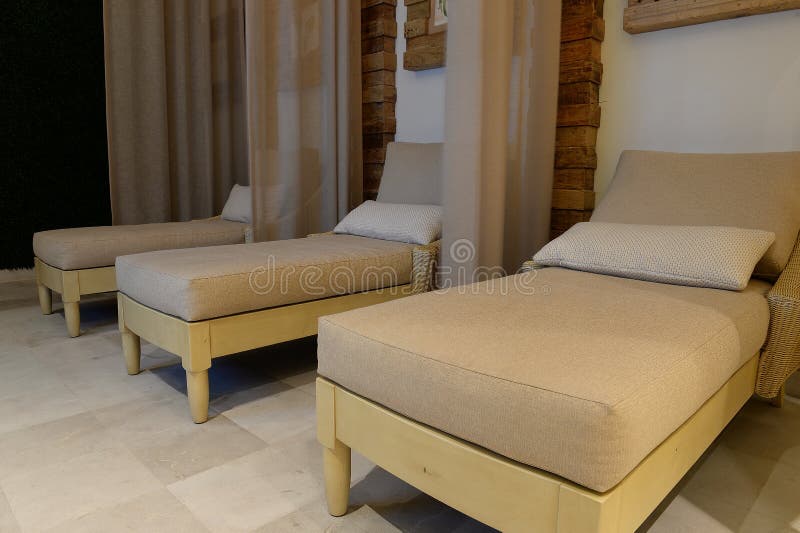 Row of Beds in a Health Spa Stock Image - Image of inside, care: 72288685