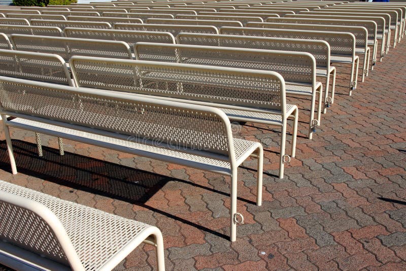 A row of benches stock photo. Image of perspective, theater - 74837264