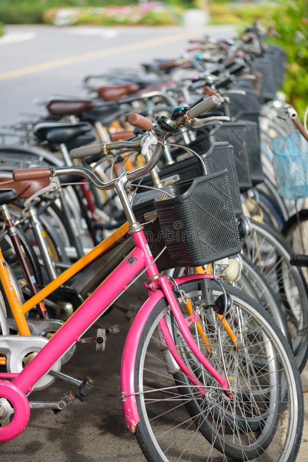 Row of Bicycle rentals stock photo. Image of tire, group - 57603584