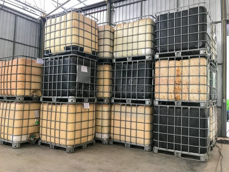 Big Plastic Tank Barrel at Rubber Factory Stock Photo - Image of ...