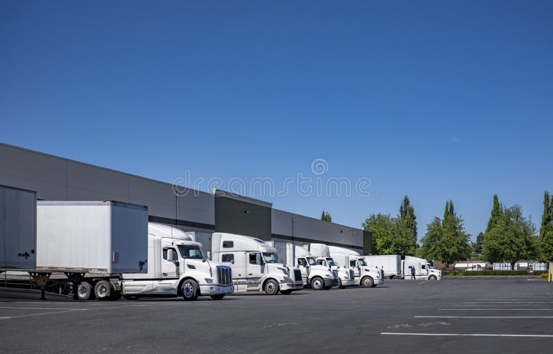 Trailers at Loading Docks stock image. Image of semi, goods - 693875