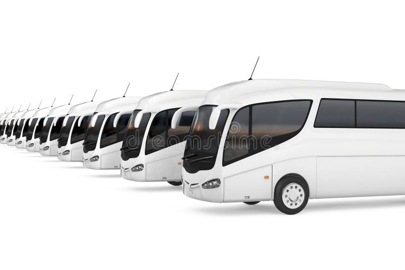 Big White Coach Tour Inter City Travel Bus with Low Cost Sign. 3d ...