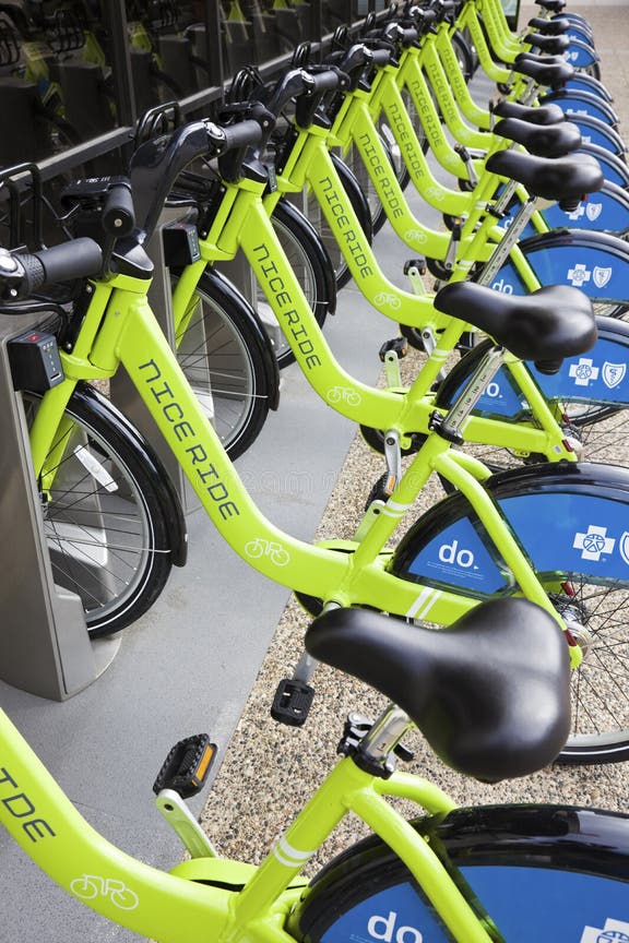 Row of the bikes for rent editorial stock photo. Image of architecture ...