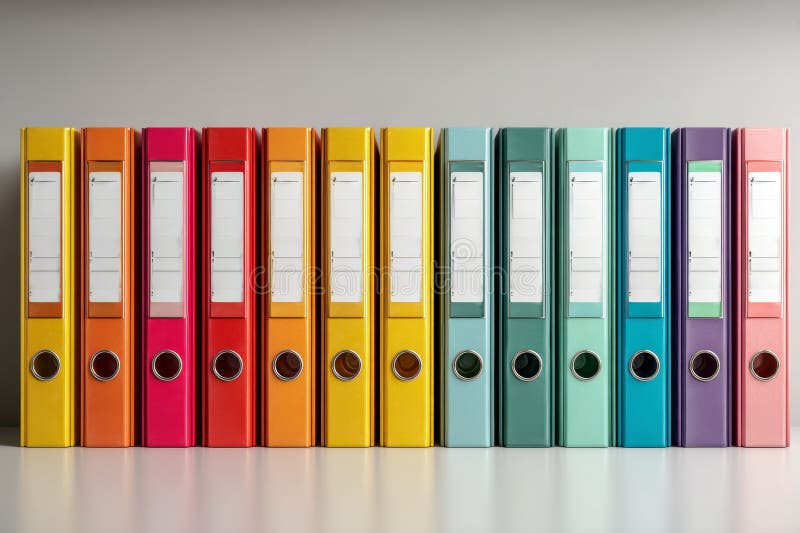A Row of Binders, Neatly Aligned, Representing Organized Documentation ...