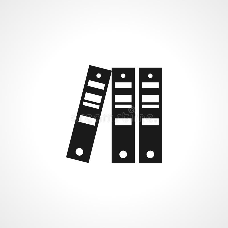 Row of Binders Sign. Binder Isolated Simple Icon Stock Vector ...