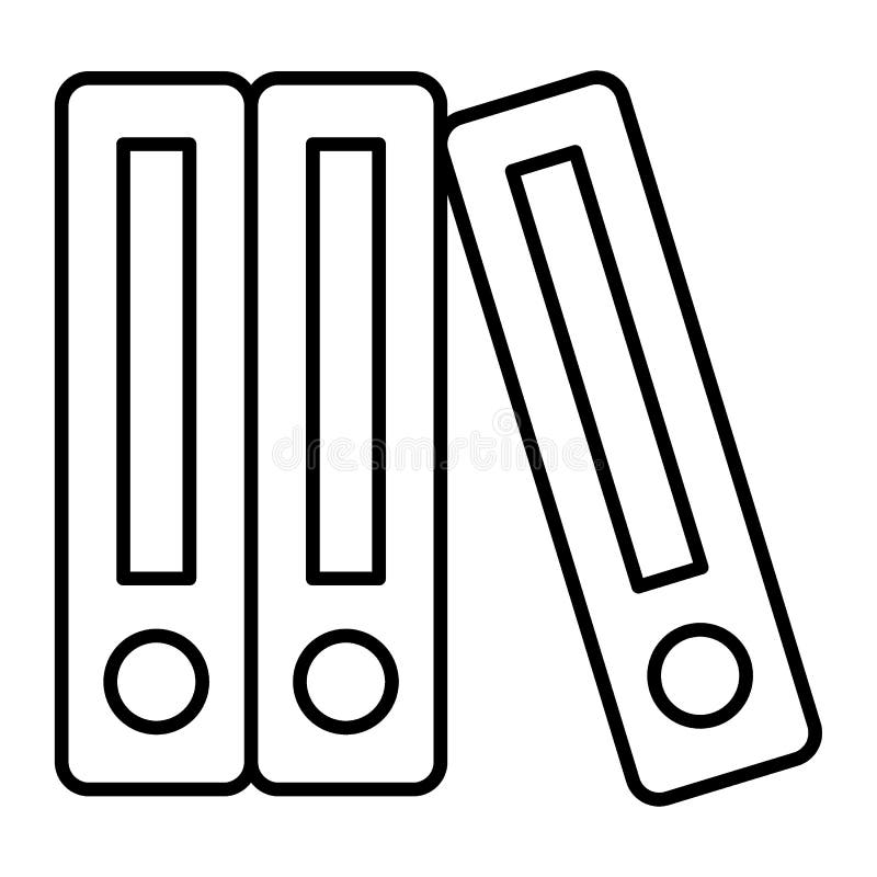 Row of Binders Thin Line Icon. Binder Vector Illustration Isolated on ...