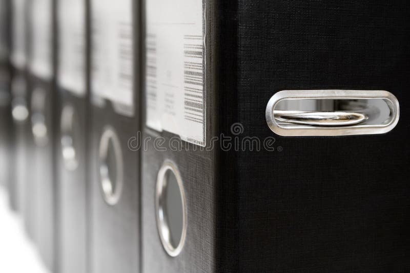 Row of Black Arch Lever Files Stock Photo - Image of order, folder: 623038