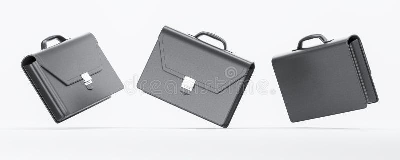 Row of Black Briefcase from Different Angles on Light Background Stock ...
