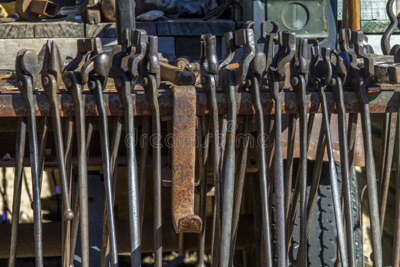 Old Rack with Blacksmith S Tool Stock Photo - Image of smithy, hammer ...