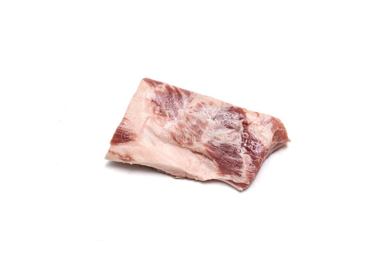 Row Block Pork Loin Isolated on a White Background Stock Photo - Image ...