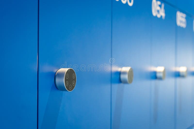 Row Blue Lockers Number Locks Stock Photos - Free & Royalty-Free Stock ...