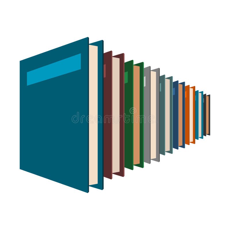 Row of Books Isolated. Lots of Books Vector Illustration Stock Vector ...