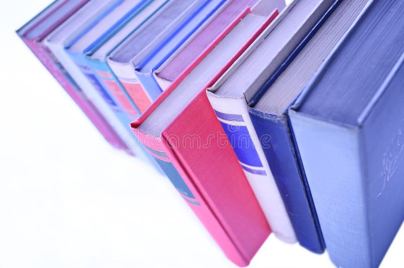 Row Of Books Lined Up In Row Stock Photo - Image of education, binding ...