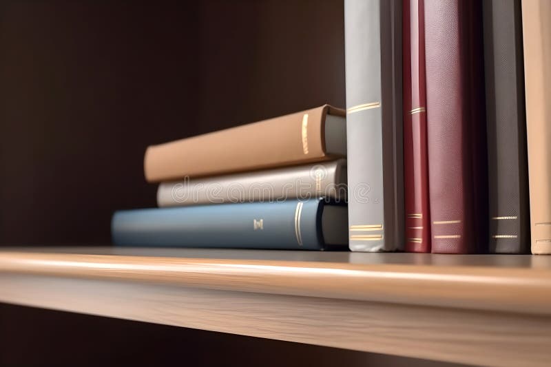 Row of Books on a Shelf. Back To School and Education Learning Concept ...