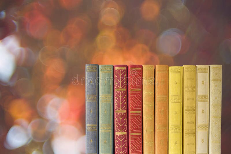 Row of Books,blue Background Stock Image - Image of interior, bookshelf ...