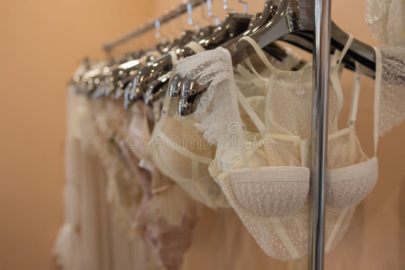 Row of Bras Hanging in Lingerie Store. Stock Photo - Image of russia ...