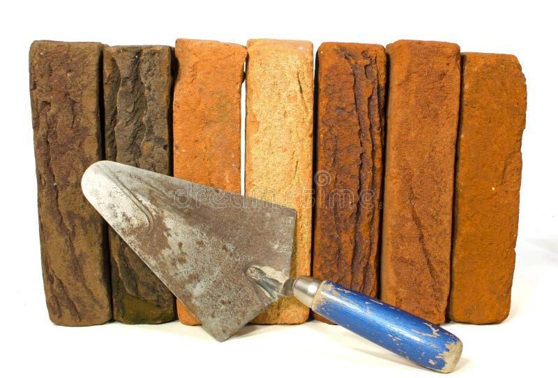 Row of Bricks with a Trowel Stock Image - Image of marl, isolated: 42054239