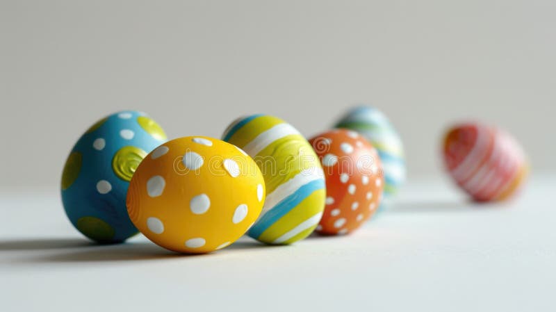 Row of Brightly Colored Easter Eggs, Perfect for Easter Themed Projects ...