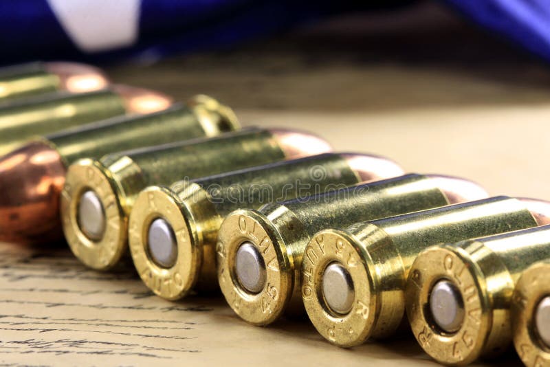 Ammunition and Flag on US Constitution - History of the Second ...