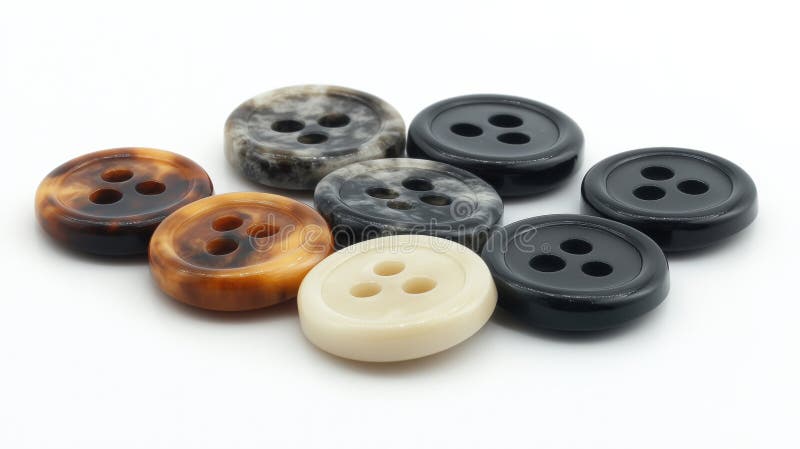 A Row of Buttons with Different Colors and Designs Stock Illustration ...