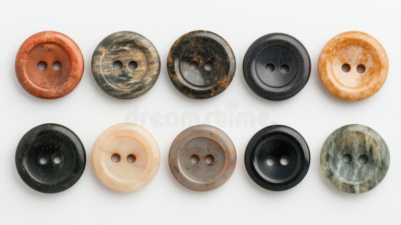 A Row of Buttons with Different Colors and Textures Stock Illustration ...