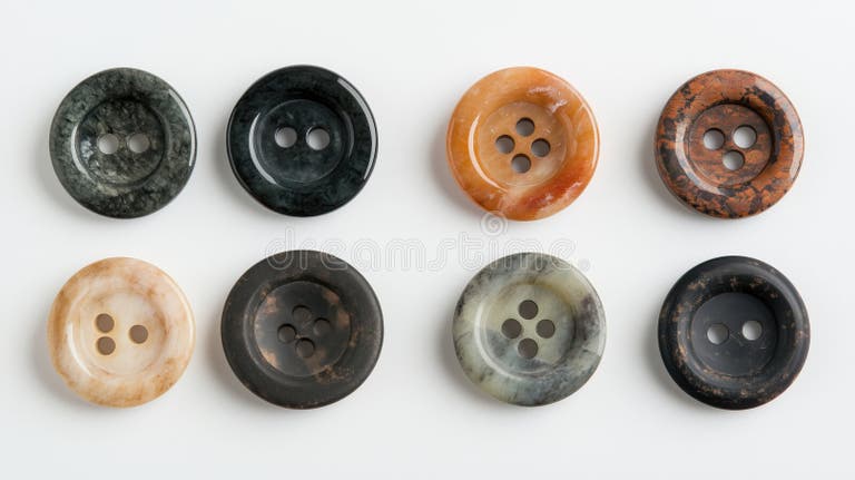 A Row of Buttons with Different Colors and Textures Stock Illustration ...