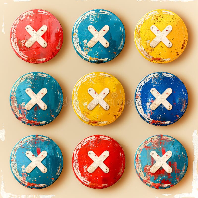 A Row of Buttons with the Letter X on Them Stock Photo - Image of food ...