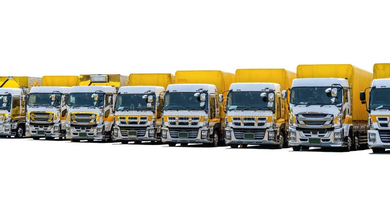 Row of Cargo Vehicles. Freight Transportation Stock Photo - Image of ...