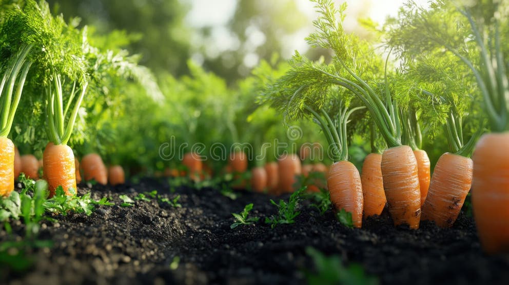 A Row of Carrots are Growing in a Field Stock Illustration ...