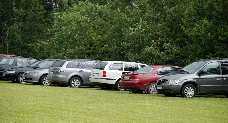 Row of Cars stock image. Image of nature, grass, auto - 6069239