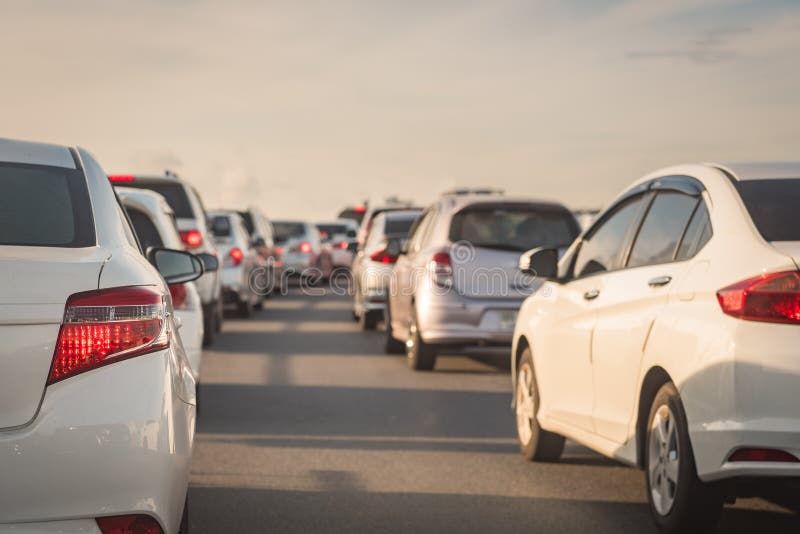 Row of cars on express way stock image. Image of front - 68537815