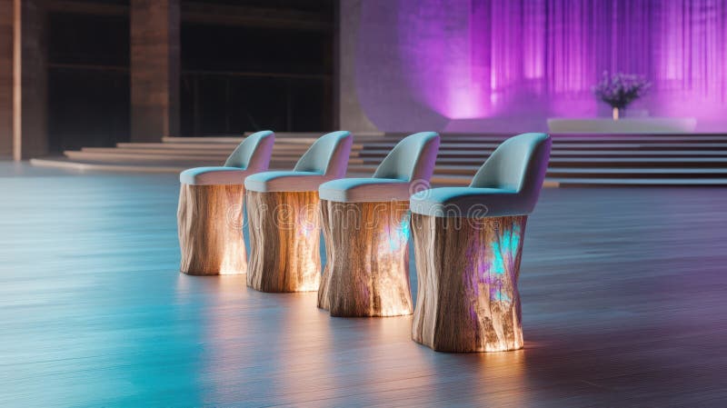 A Row of Chairs Arranged Neatly on a Stage, Ready for an Event or ...