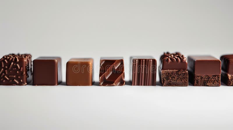 A Row of Chocolate Bars with Different Shapes Stock Image - Image of ...