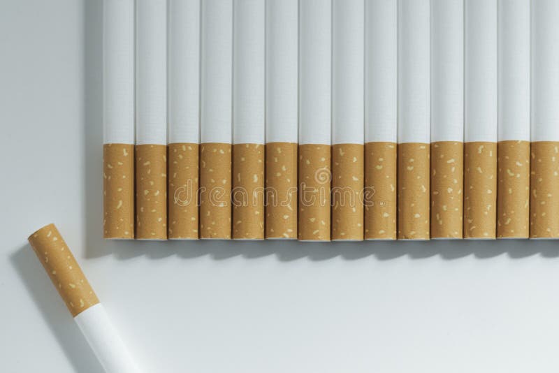 Row of Cigarettes Composition Top View Stock Image - Image of sigarett ...