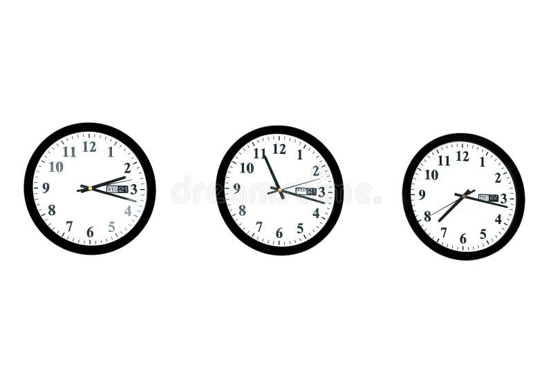 Row of clocks isolated stock image. Image of clocks, time - 6209529