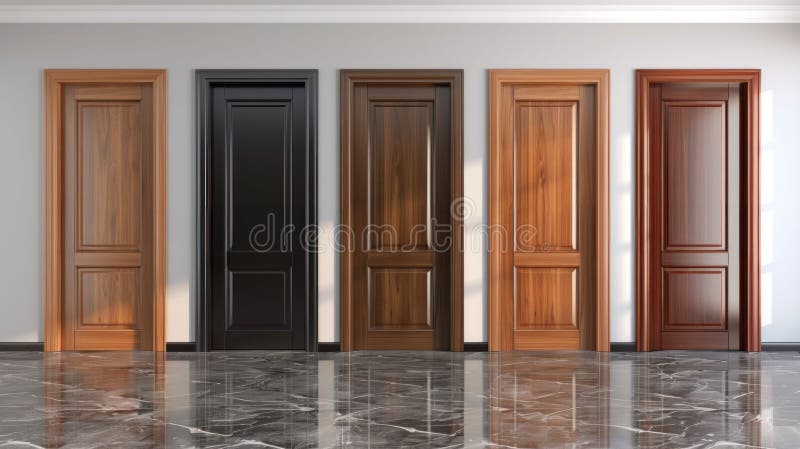 Row of Closed Doors in Different Colors. Generative Ai Stock ...