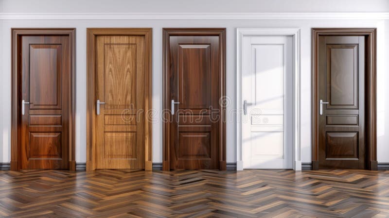Row of Closed Doors in Different Colors. Generative Ai Stock ...