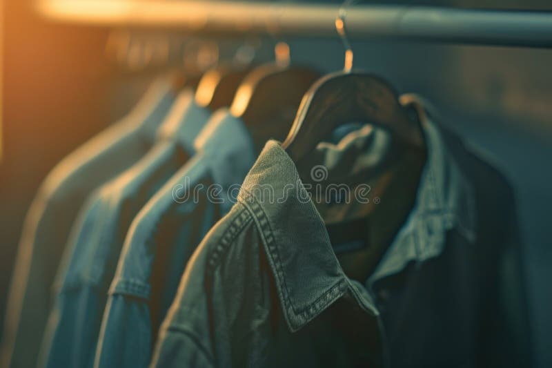 Row of Clothes Hanging on a Rail Stock Image - Image of shopping ...