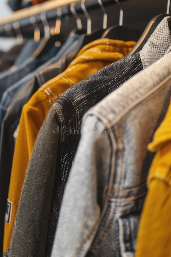 Row of Clothes on a Rack, Ideal for Fashion or Laundry Concepts Stock ...