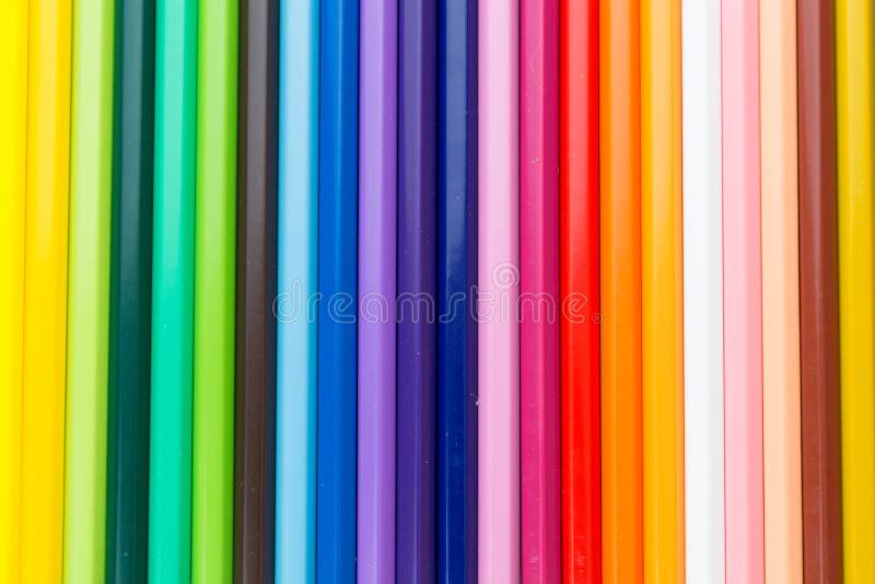 Row of Color Pencil Crayons Stock Image - Image of crayons, group: 52099775