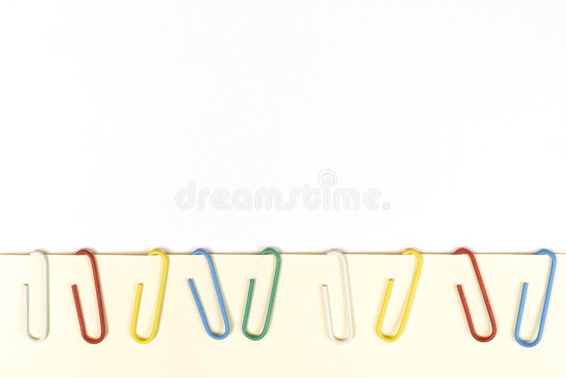 A Row of Colored Paper Clips Stock Image - Image of business, note ...