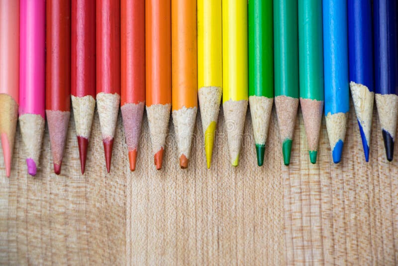 Row of Colored Pencils stock photo. Image of colorful - 90186820